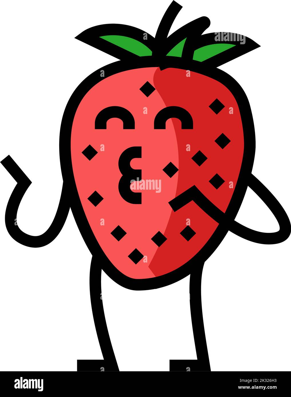 strawberry character color icon vector illustration Stock Vector Image ...