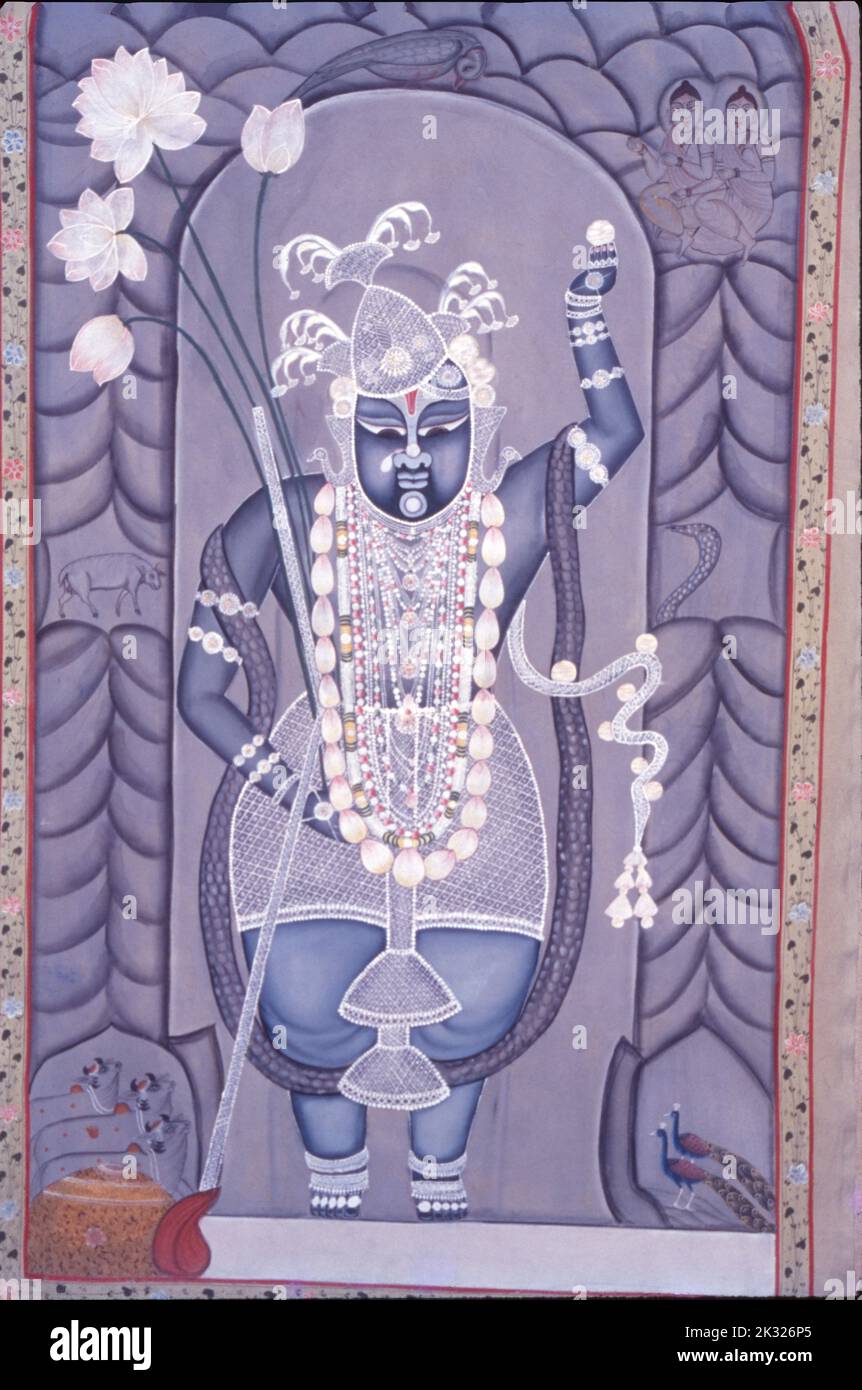 Miniature Painting, Shrinathji, Krishna Swaroop Stock Photo - Alamy
