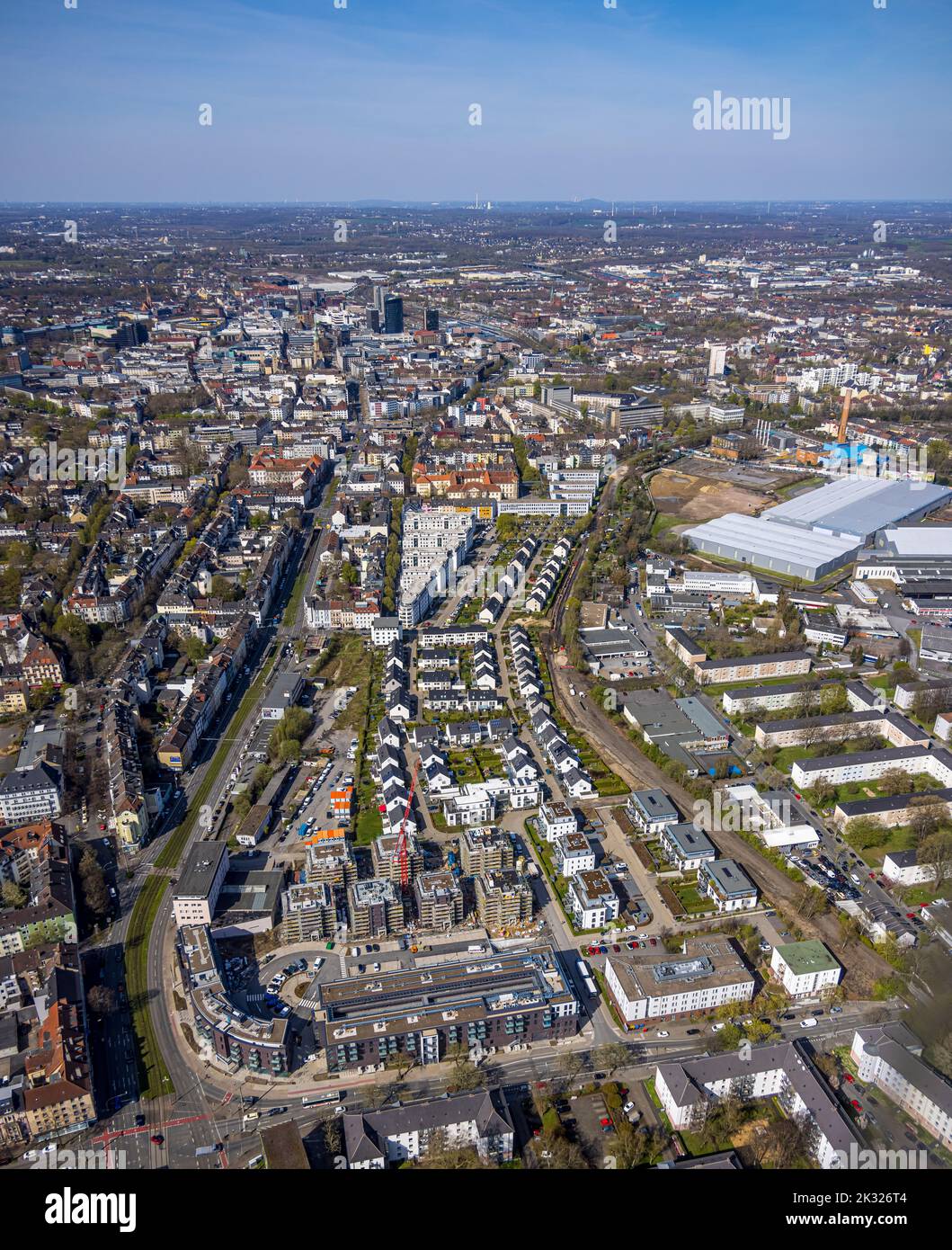 Aerial view, Kaiserquartier construction site with new residential ...