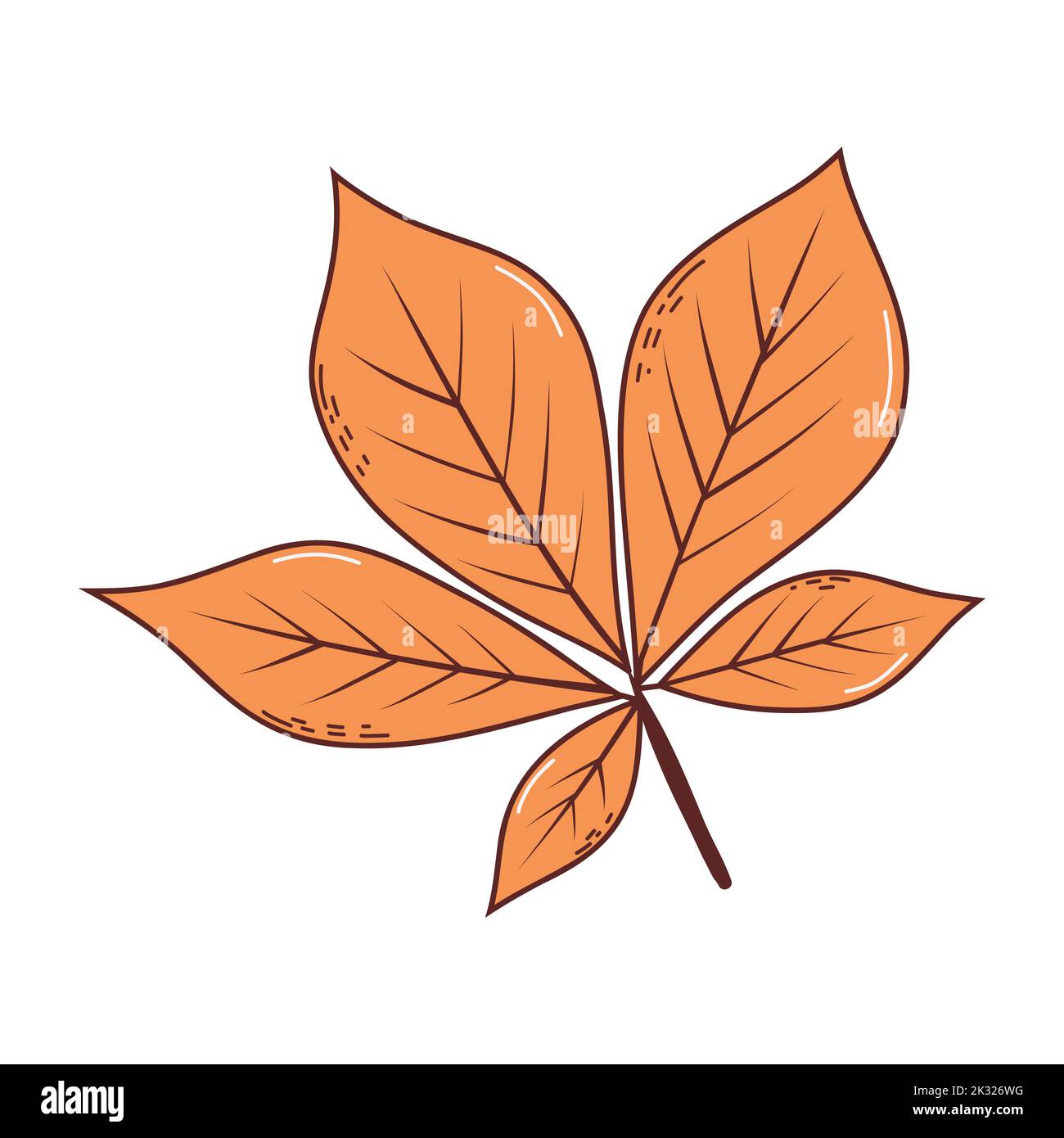 Autumn leaf. Vector illustration in hand drawn style Stock Vector Image ...