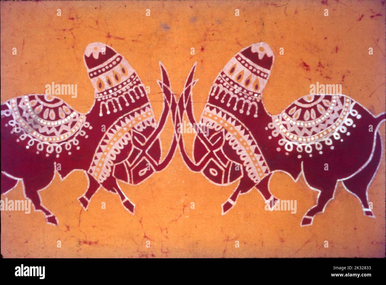 Indian batik painting on textile hi-res stock photography and images ...