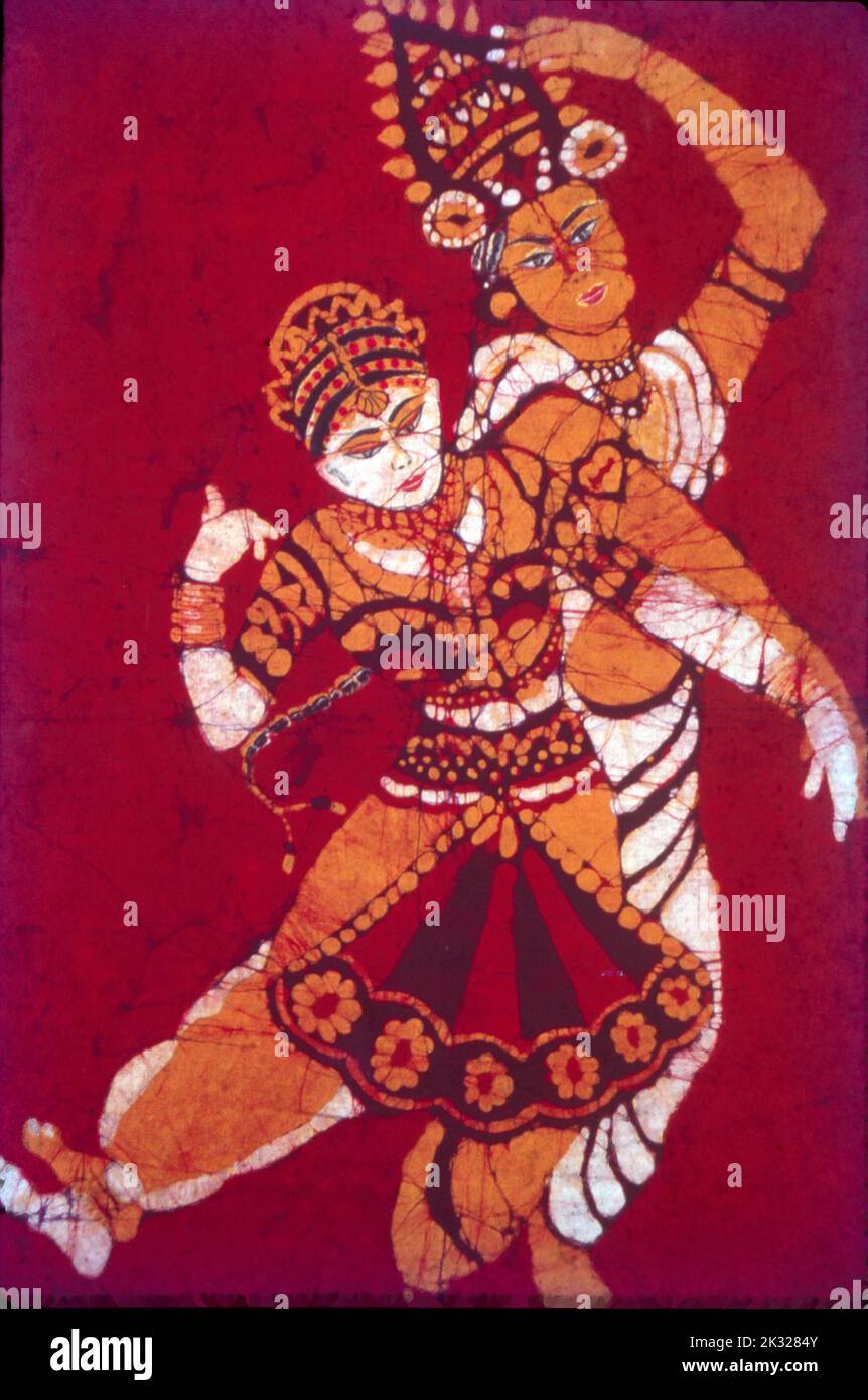 Indian batik painting on textile hi-res stock photography and images ...