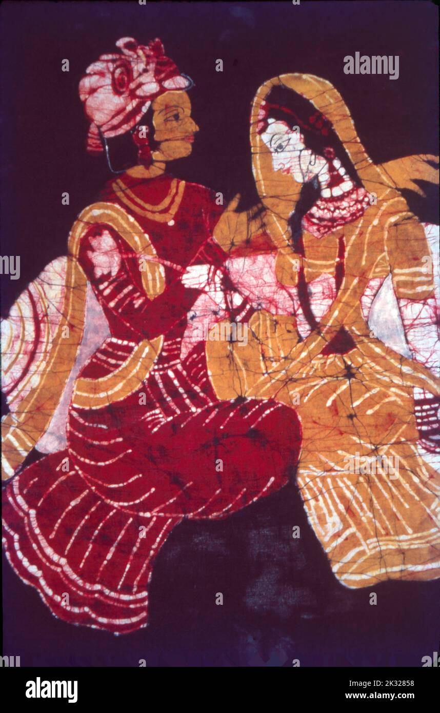 Indian batik painting on textile hi-res stock photography and images ...