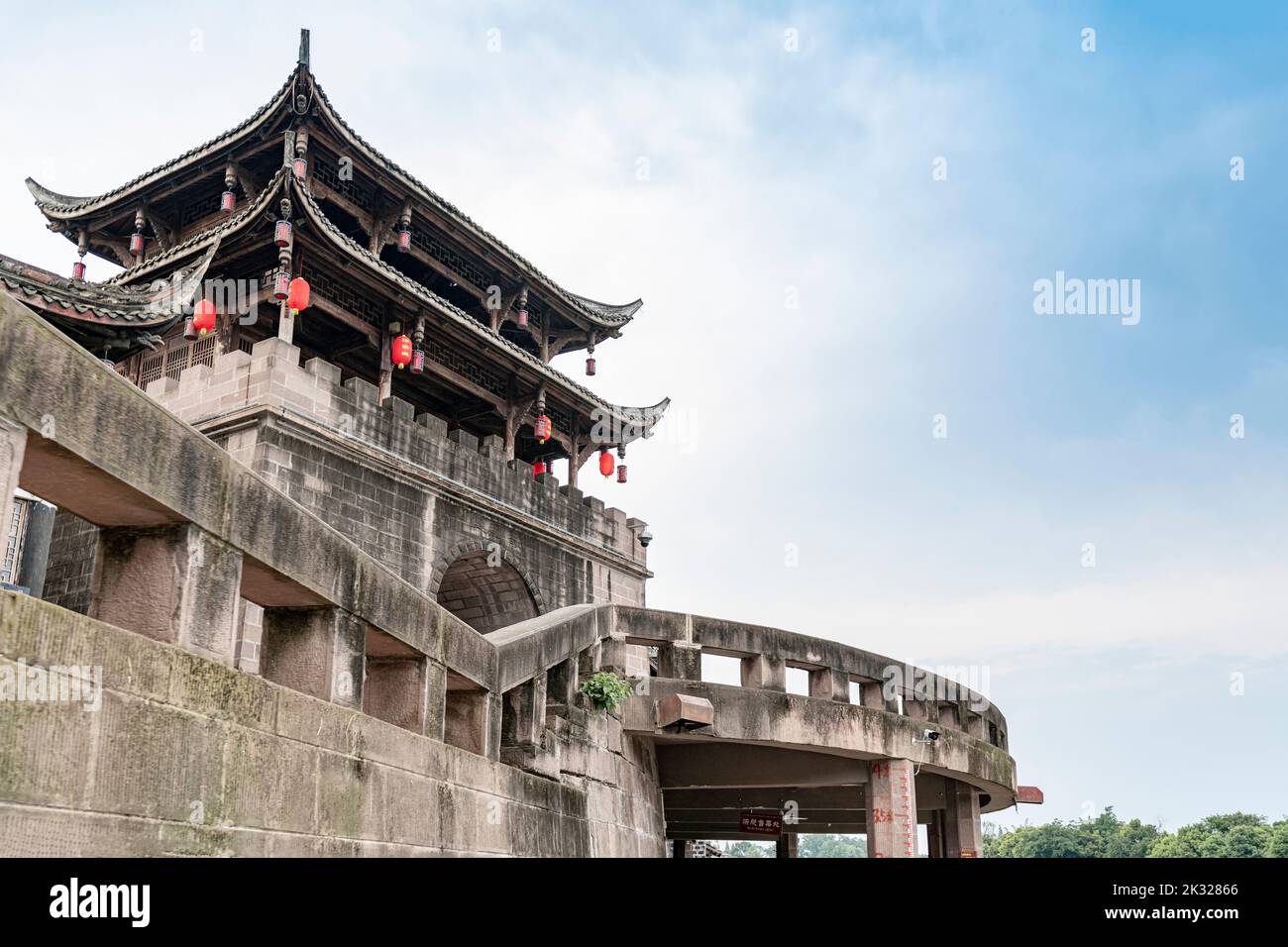 A view of the ancient town of Huanglongxi in Chengdu, Sichuan Province ...