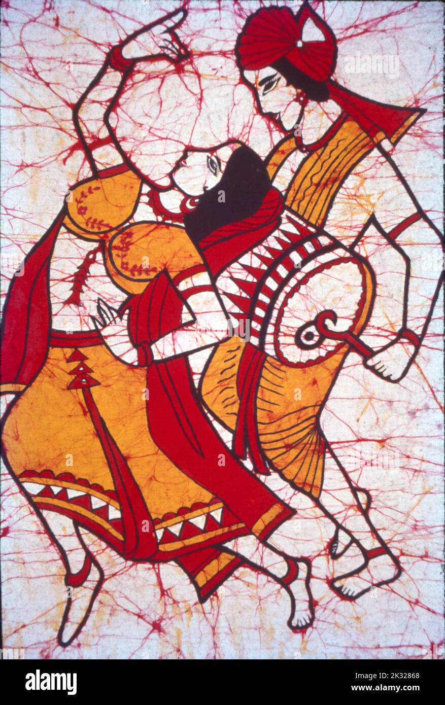 Batik Printing, Textile Technique that uses Wax & Dye Stock Photo - Alamy