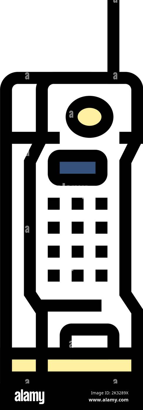 mobile phone retro gadget color icon vector illustration Stock Vector ...