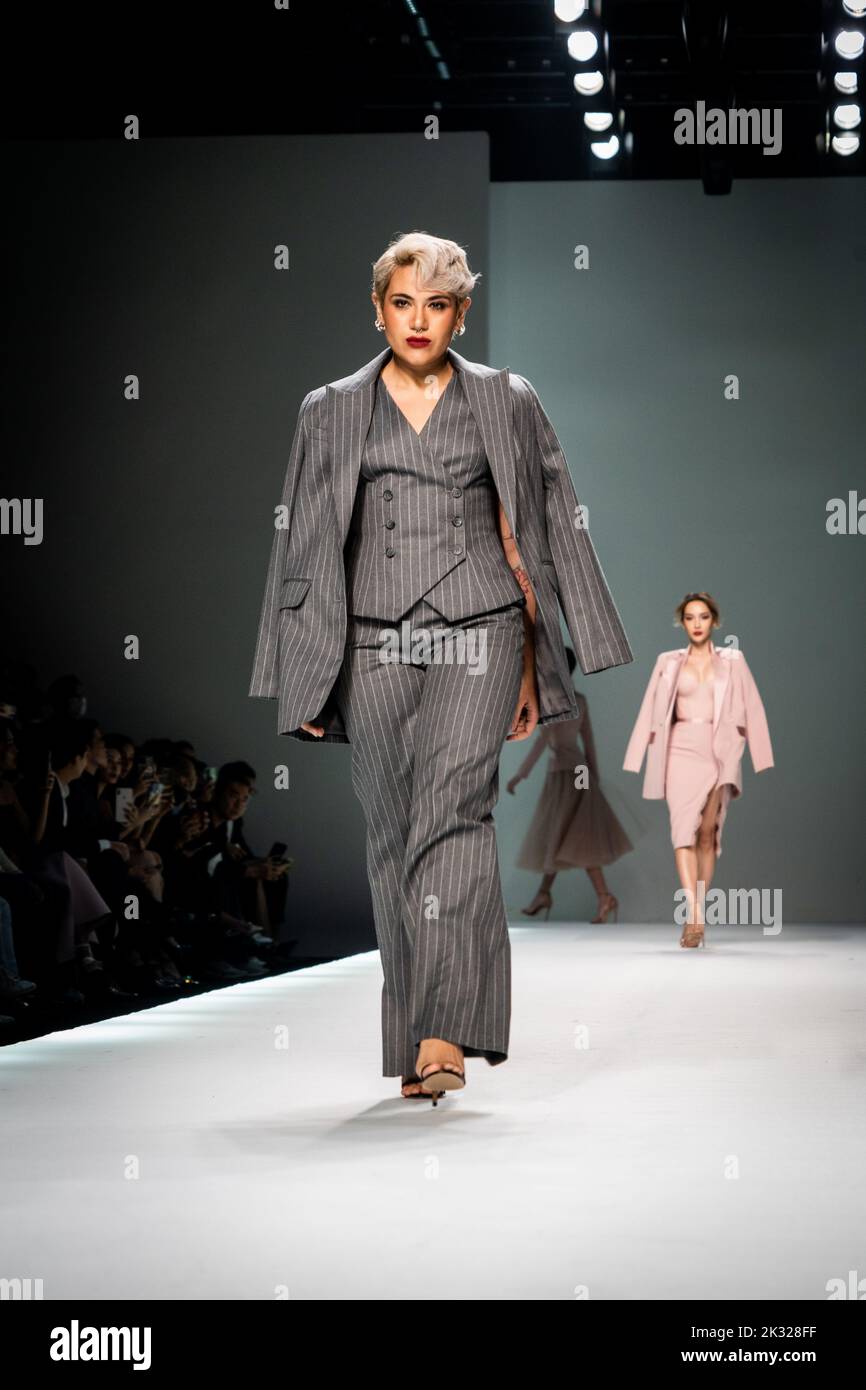 LGBTQ Thai artist Silvy Pavida walks during the runway for the Thai ...
