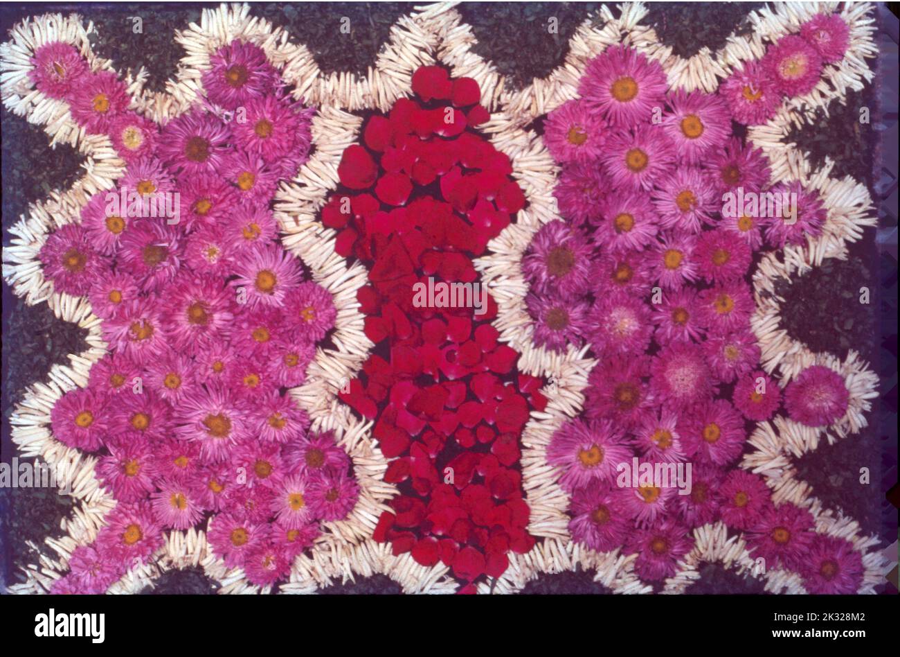 Flower Rangoli, Doormat Shape Stock Photo - Alamy