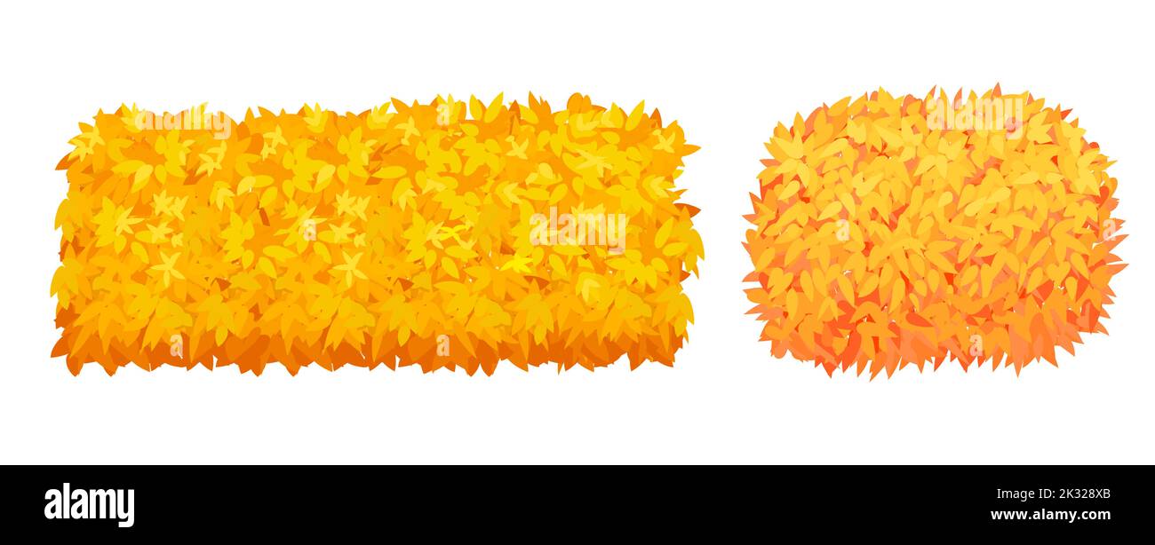 Autumn garden bush, tree cartoon shrub grass bush fall flat icon Stock ...