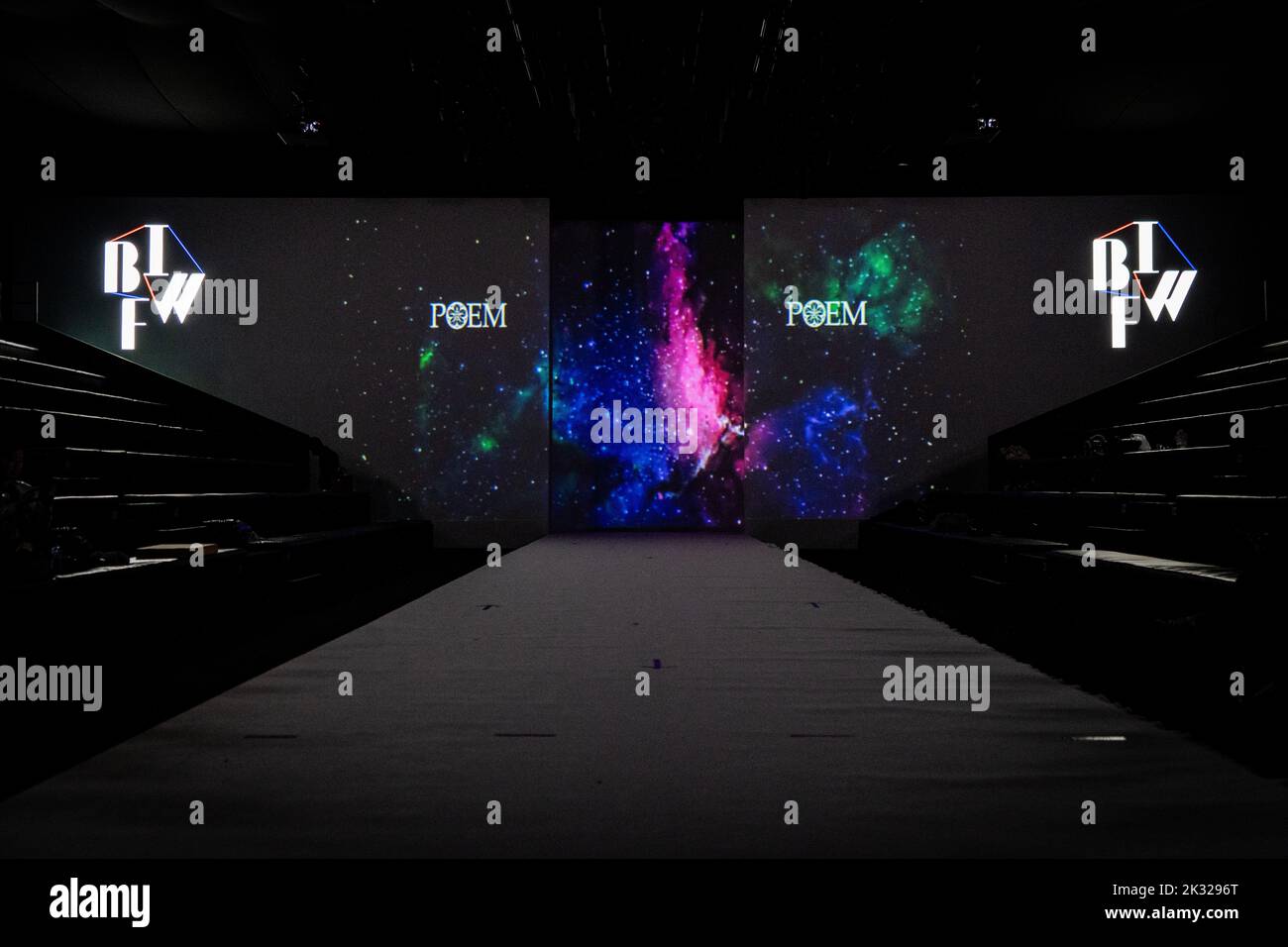POEM and Bangkok International Fashion Week 2022 logos are seen ...