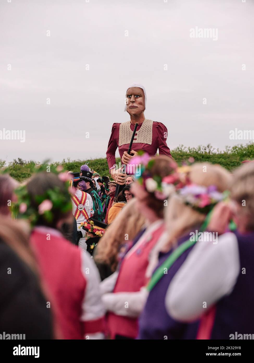 Sunrise folklore gathering with giant on Ladies Parlour green in the ...