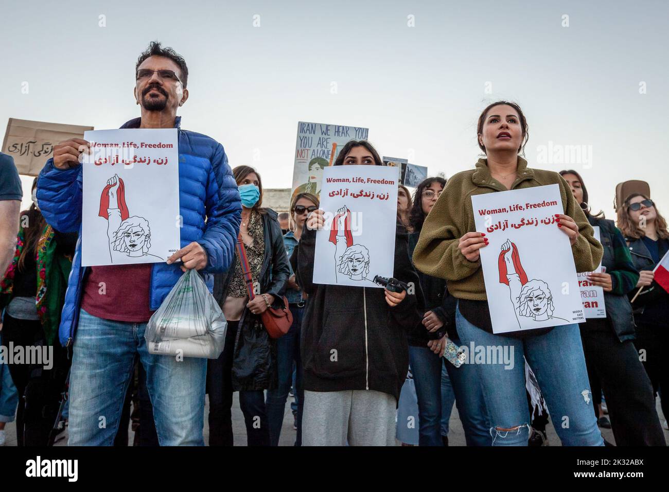 Washington DC, USA. 23rd Sep, 2022. People hold placards during a ...