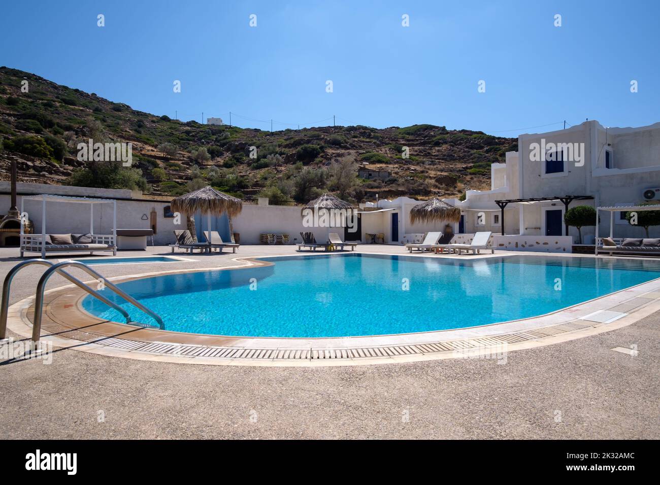 Ios, Greece - September 13, 2022 : Panoramic view of a beautiful luxury ...