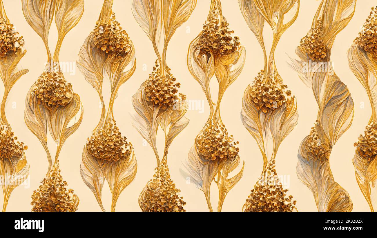 abstract floral pattern in yellow gold colors Stock Photo - Alamy