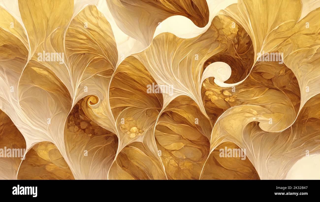 abstract floral pattern in yellow gold colors Stock Photo - Alamy