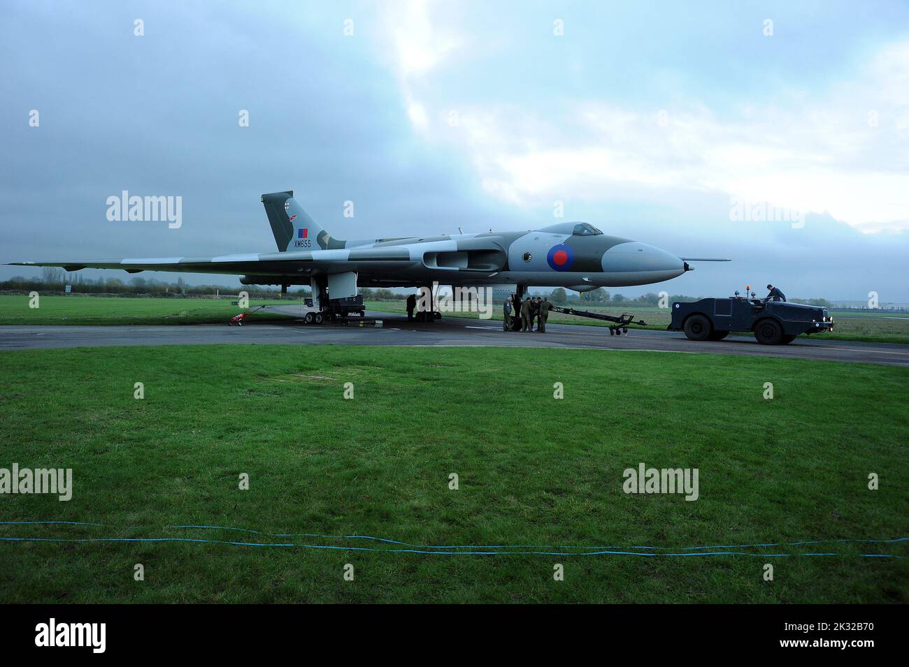 XM655, Aircraft Tug and re-enactors at Wellesbourne Airfield Stock ...