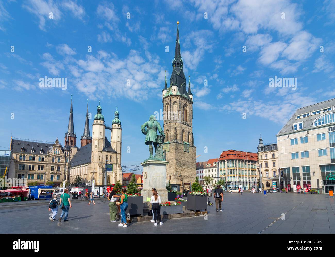 Halle (Saale): Marktplatz (Market square) with Marktkirche (market ...