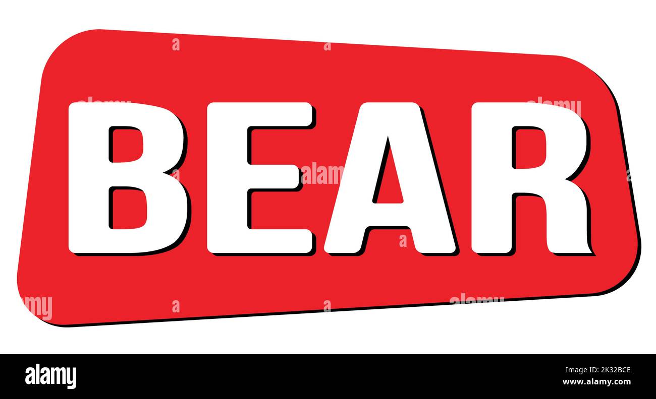 BEAR text written on red trapeze stamp sign Stock Photo - Alamy