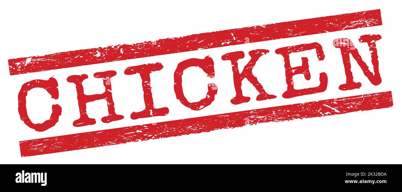 CHICKEN text written on red grungy lines stamp sign Stock Photo - Alamy