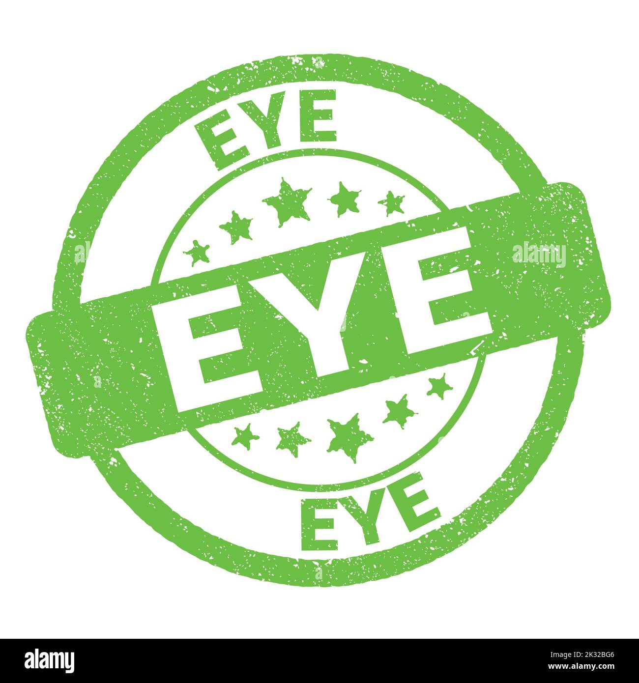 EYE text written on green grungy stamp sign Stock Photo - Alamy