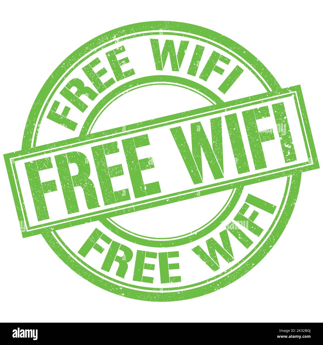 FREE WIFI text written word on green round stamp sign Stock Photo - Alamy