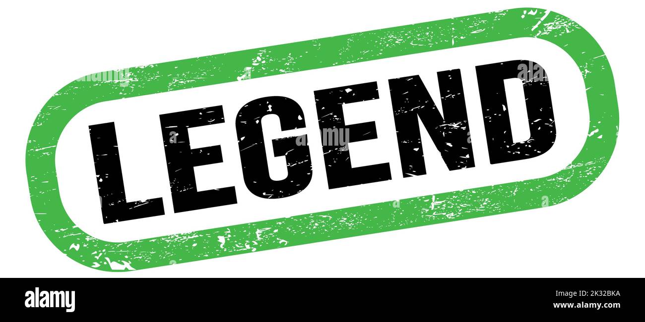 LEGEND, text on green-black rectangle stamp sign Stock Photo - Alamy