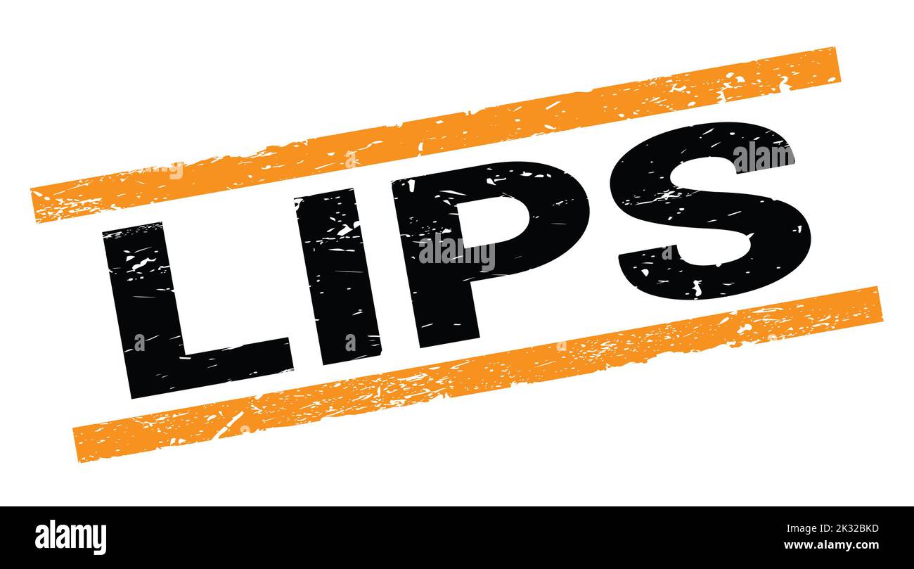 LIPS text written on orange rectangle stamp sign Stock Photo - Alamy