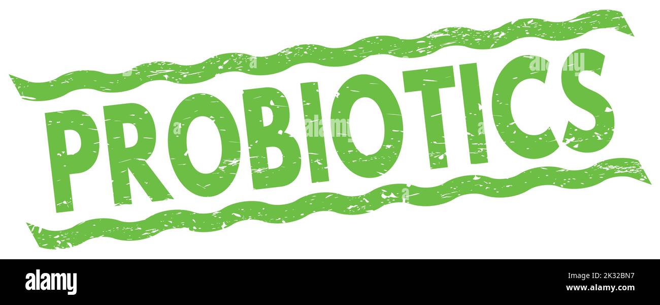 PROBIOTICS text written on green lines stamp sign Stock Photo - Alamy