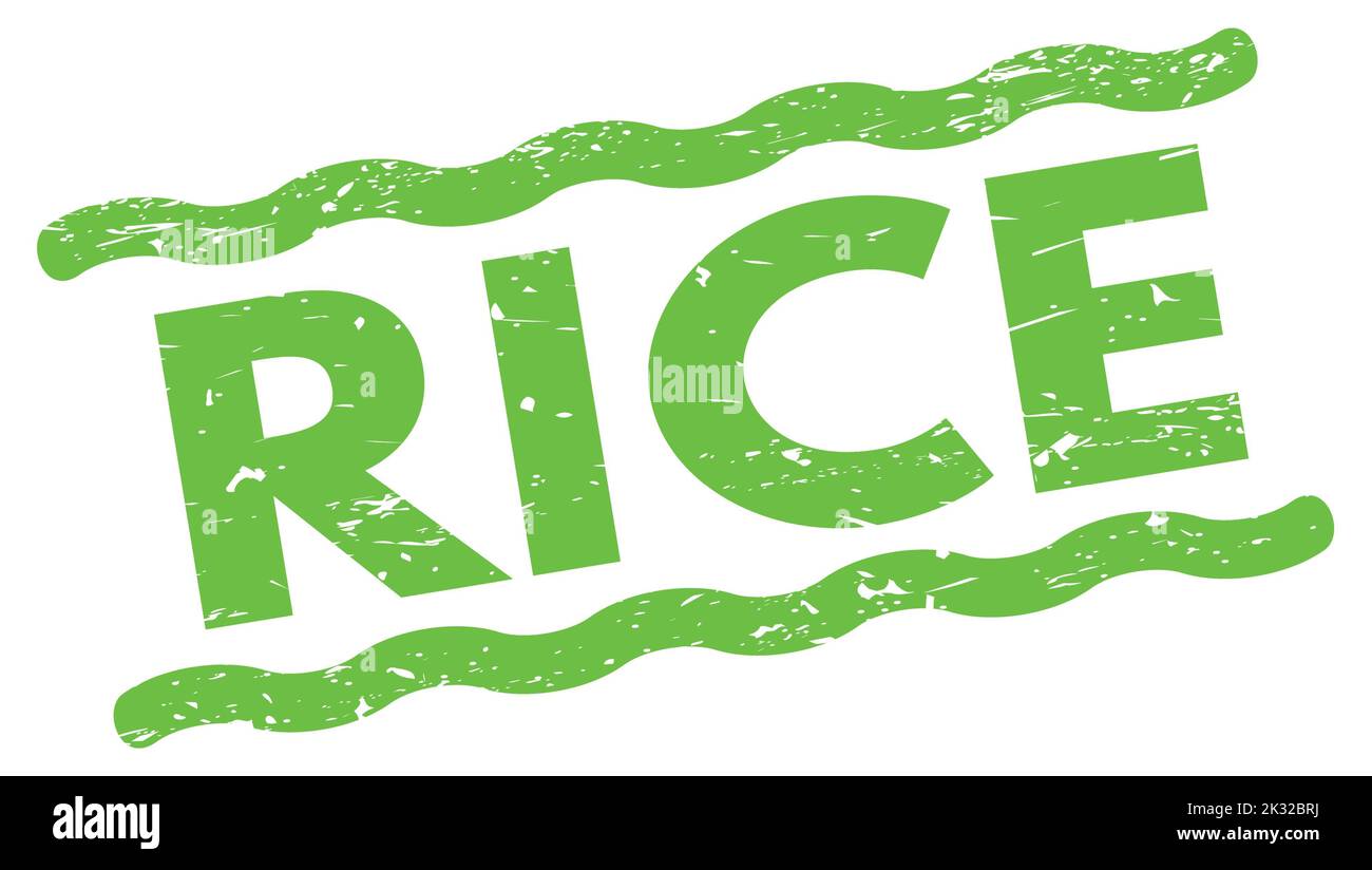 RICE text written on green lines stamp sign Stock Photo - Alamy