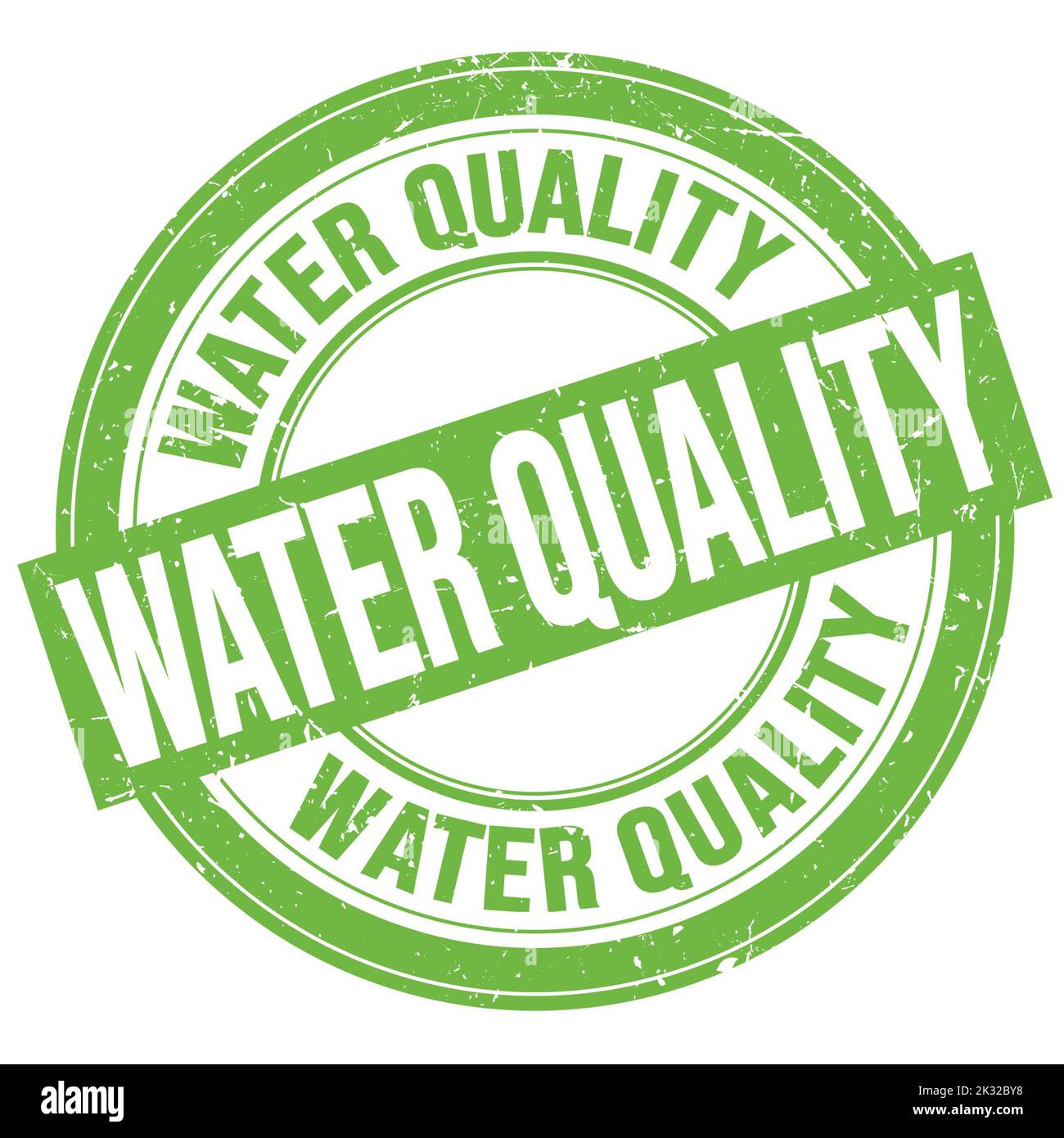 WATER QUALITY text written on green round grungy stamp sign Stock Photo ...