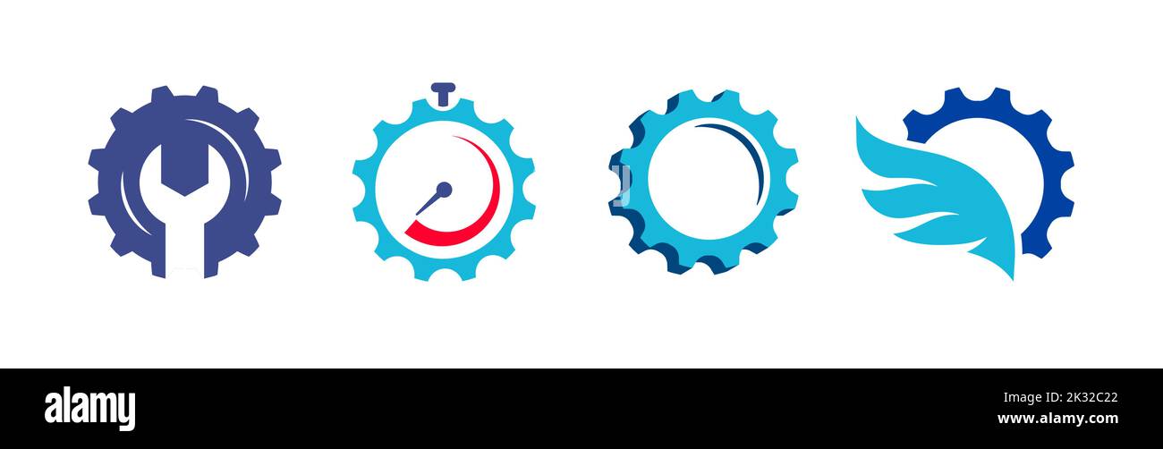Abstract Cogwheel and Gear Icons and Logo Collection Stock Vector Image ...