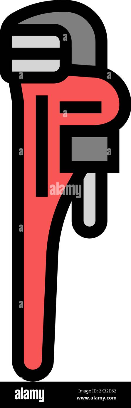 pipe wrench tool color icon vector illustration Stock Vector Image ...