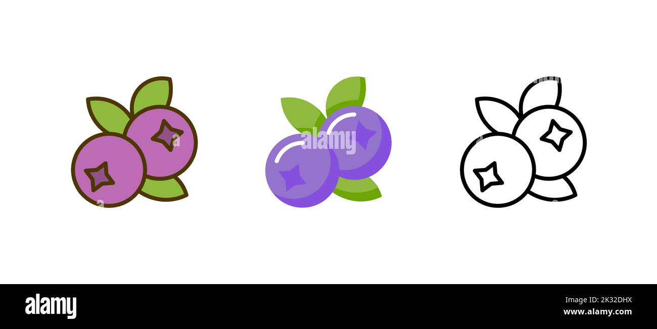Blueberry flat vector icon blue nutrition clipart cartoon. Blueberry ...