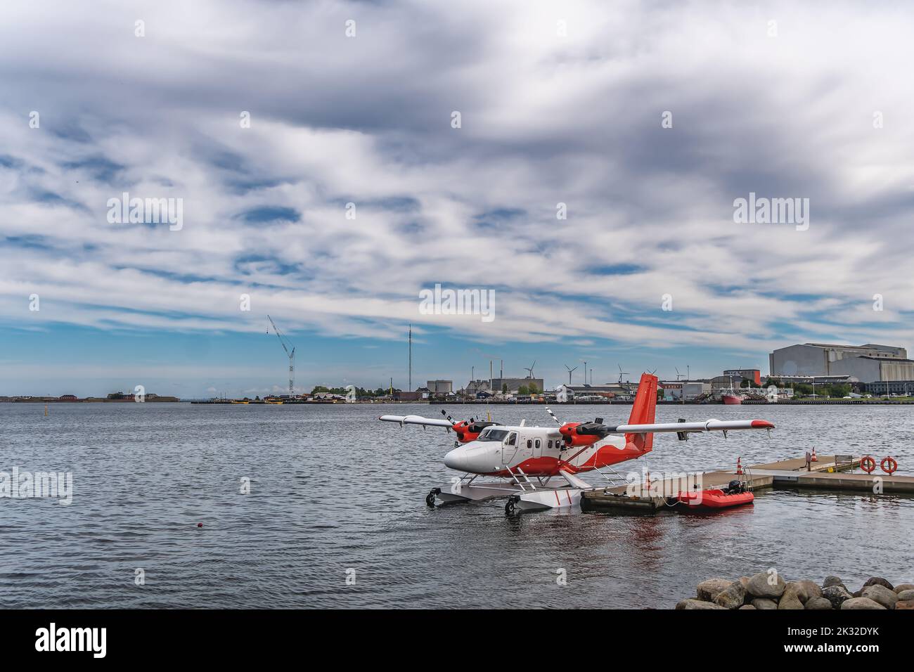 Seaplane at a jetty in Copenhagen harbor, Denmark Stock Photo - Alamy