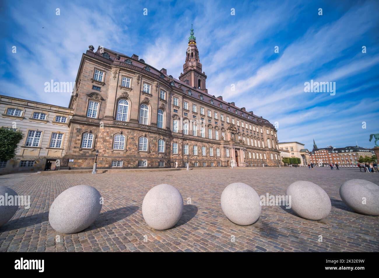 Christiansborg castle in Copenhagen where the Danish Parliament resides ...