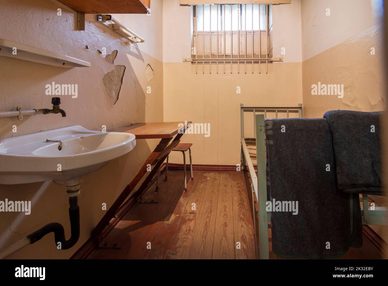 Bautzen: prison cell in Stasi Prison, Bautzen Memorial, place of ...