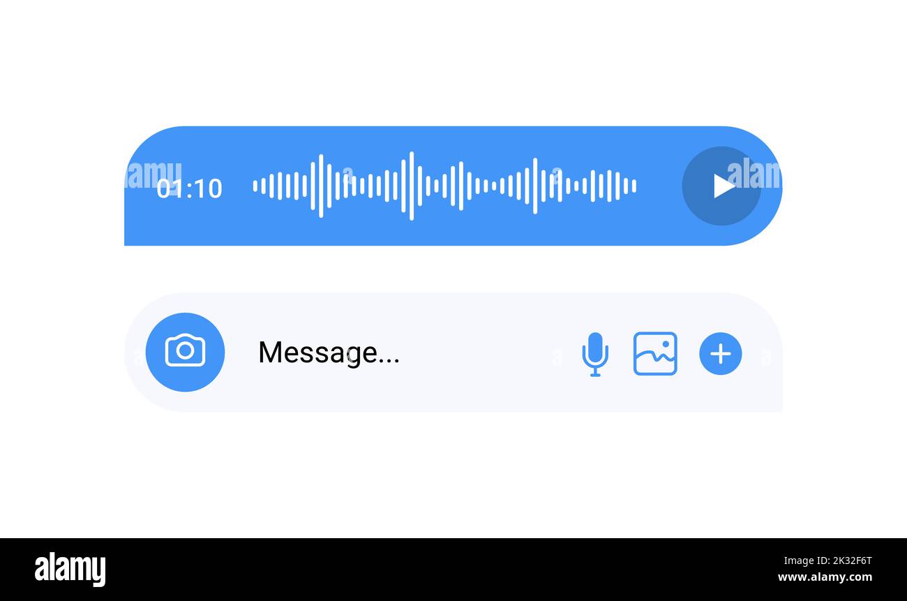 Voice message sound vector bubble ui icon. Voice message record phone ...