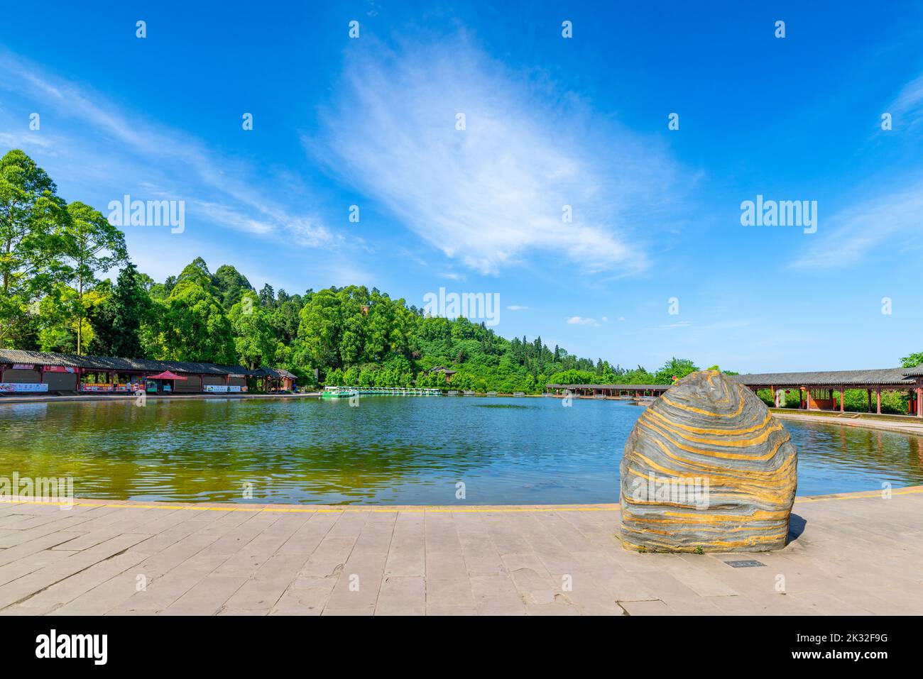 The mountain-top lake scenery of the“Hua Wu Ren Ren” scenic spot in ...