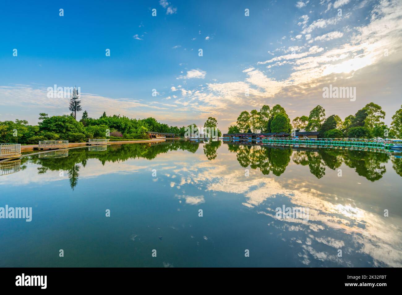 The mountain-top lake scenery of the“Hua Wu Ren Ren” scenic spot in ...