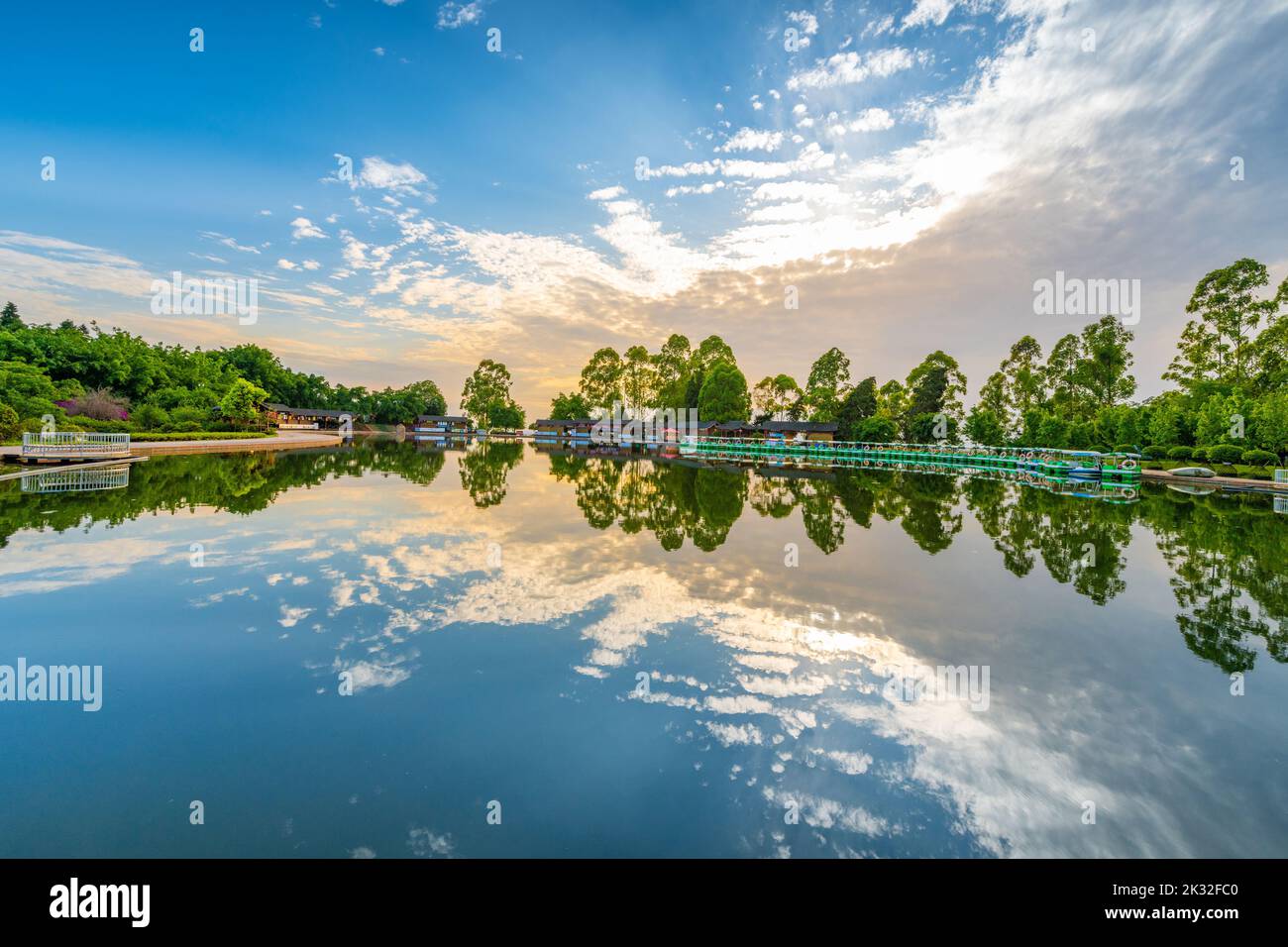 The mountain-top lake scenery of the“Hua Wu Ren Ren” scenic spot in ...