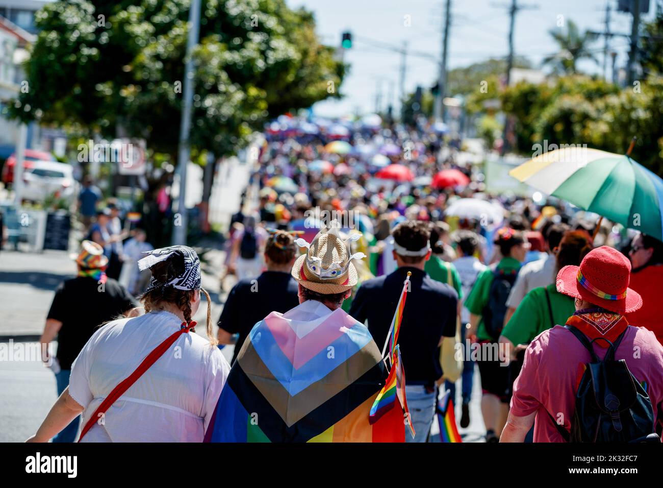 Brisbane, Australia. 24th Sep, 2022. Marchers seen marching during the ...