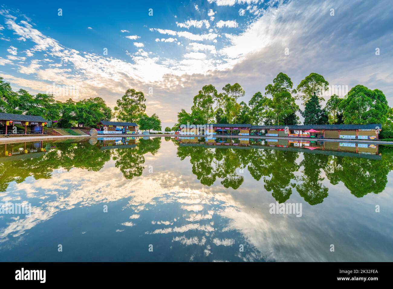 The mountain-top lake scenery of the“Hua Wu Ren Ren” scenic spot in ...