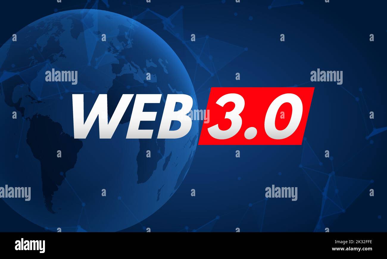Web 3 world technology digital background. Web3 planet future internet ...