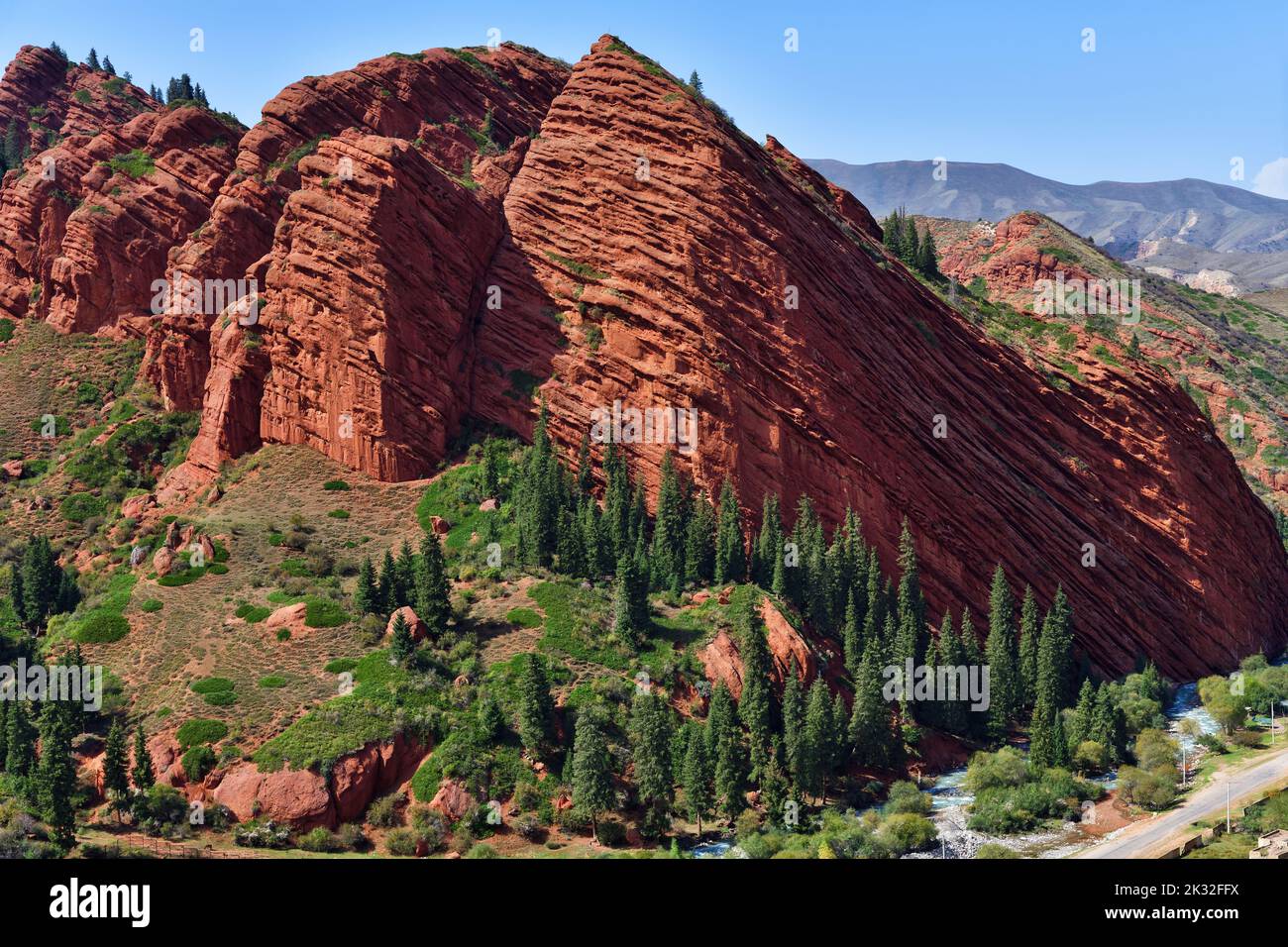 Unusual rock formations from red sandstone in canyon Seven bulls in ...