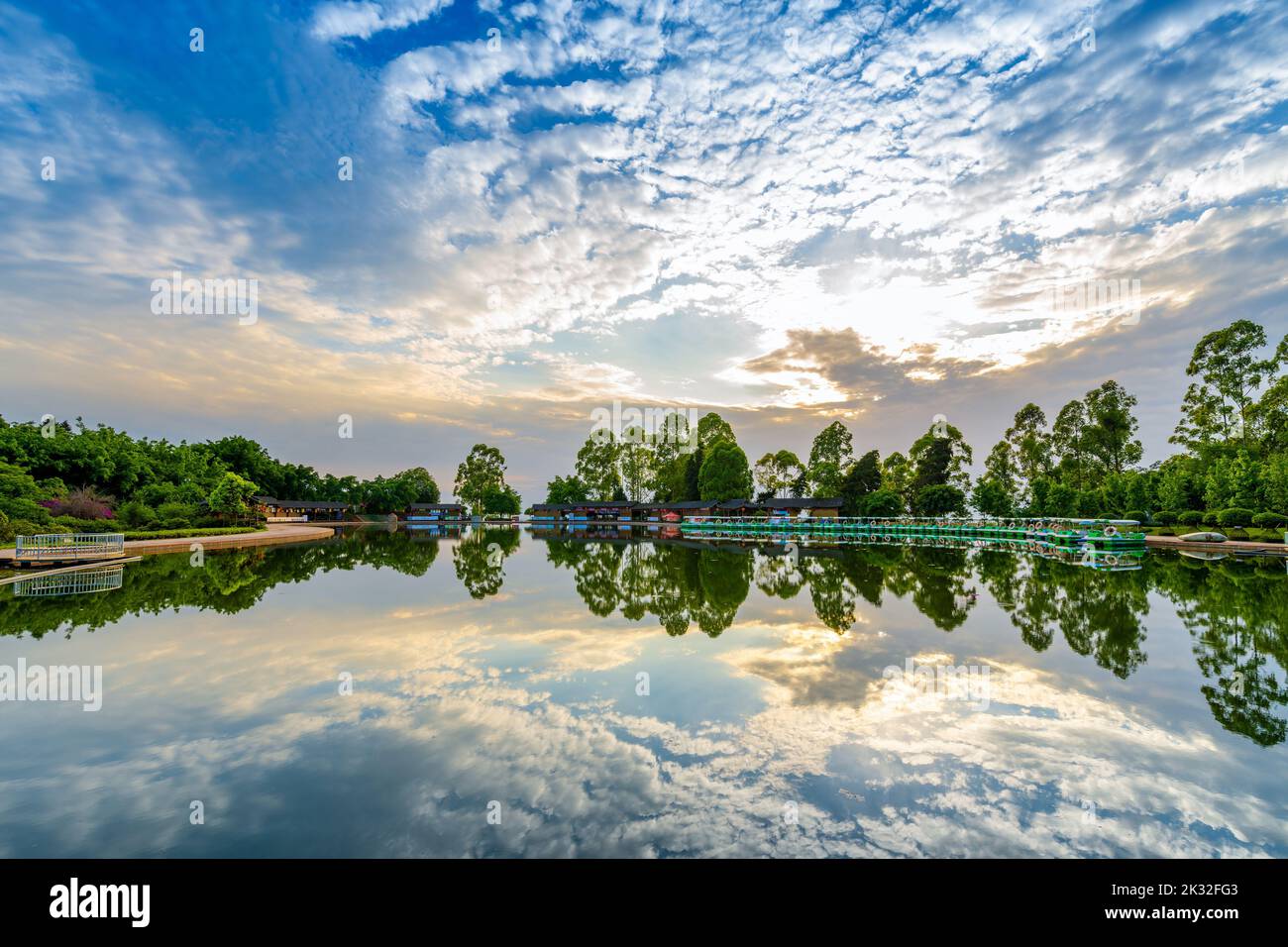 The mountain-top lake scenery of the“Hua Wu Ren Ren” scenic spot in ...