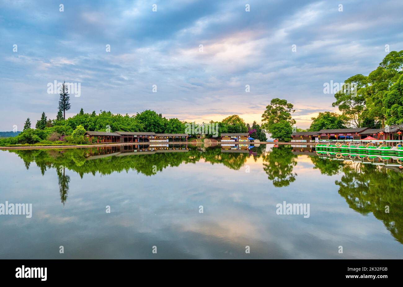 The mountain-top lake scenery of the“Hua Wu Ren Ren” scenic spot in ...
