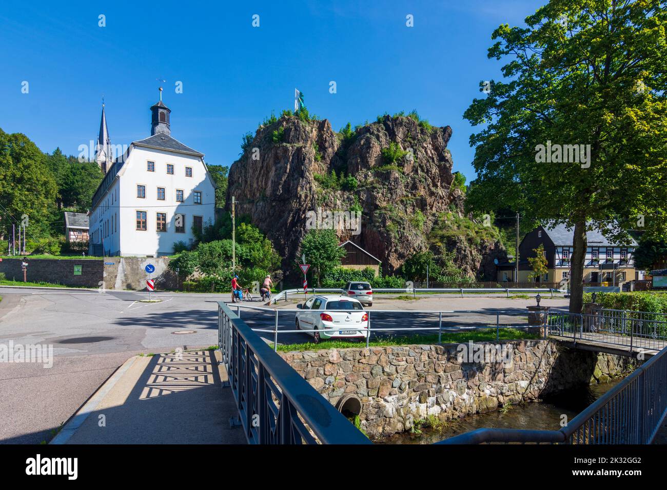 Rechenberg-Bienenmühle: Center of Rechenberg with church, town hall and ...