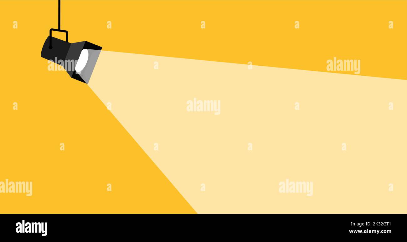 Spotlight banner vector yellow background business design office ...