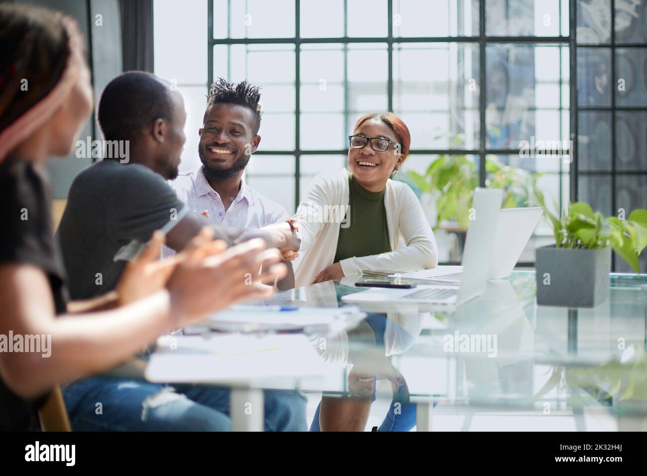 african business people handshake at modern office Stock Photo - Alamy