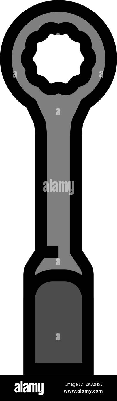 Hammer Wrench Tool Color Icon Vector Illustration Stock Vector Image